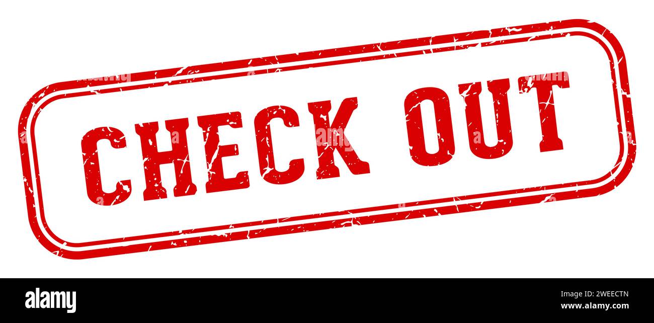 check out stamp. check out rectangular stamp isolated on white ...