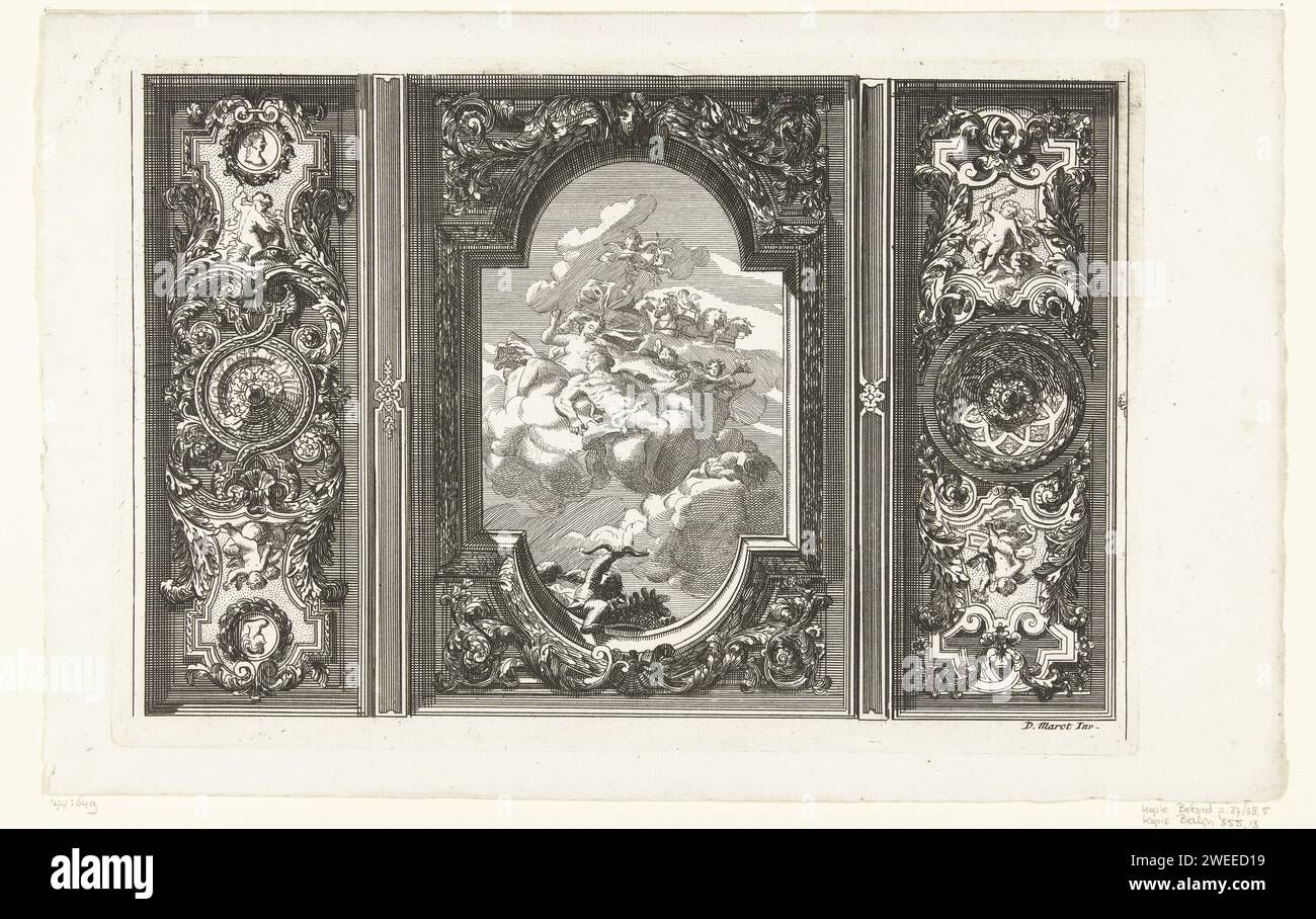 Ceiling with three vertical panels, Anonymous, Daniël Marot (I), After ...