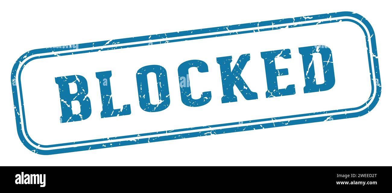 blocked stamp. blocked rectangular stamp isolated on white background ...