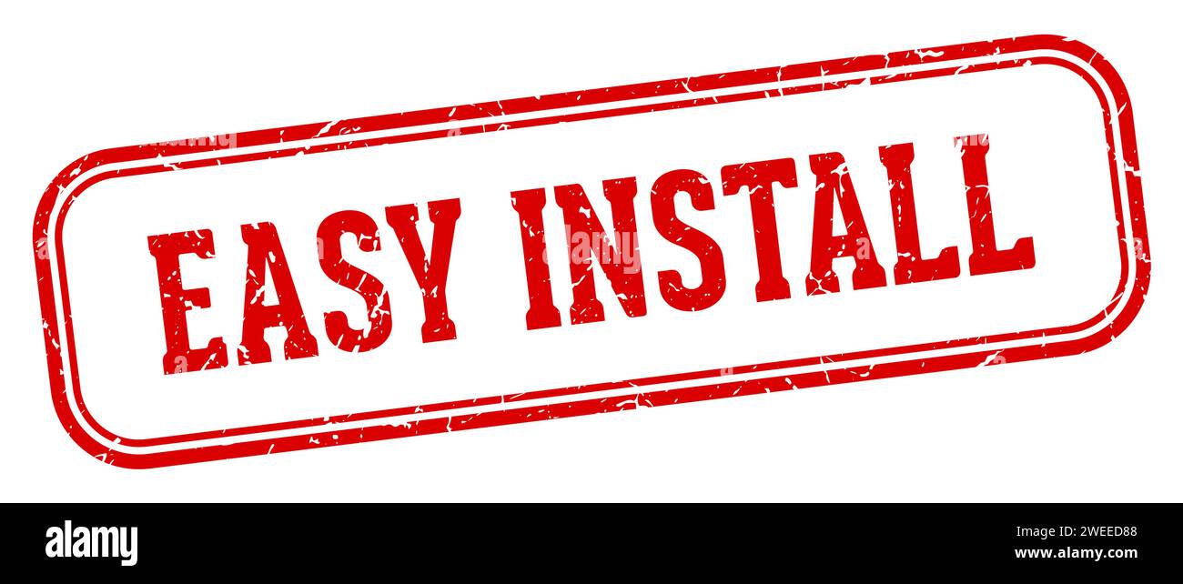 easy install stamp. easy install rectangular stamp isolated on white ...