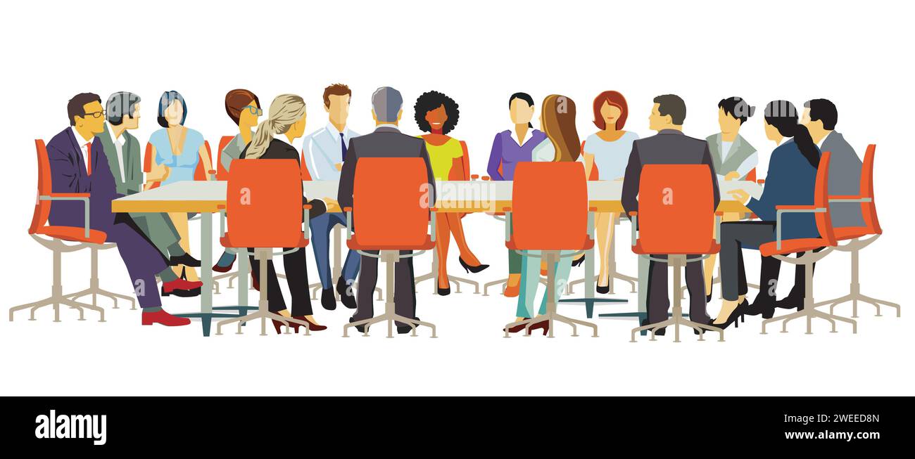 Business seminar, presentation, meeting, illustration Stock Vector ...