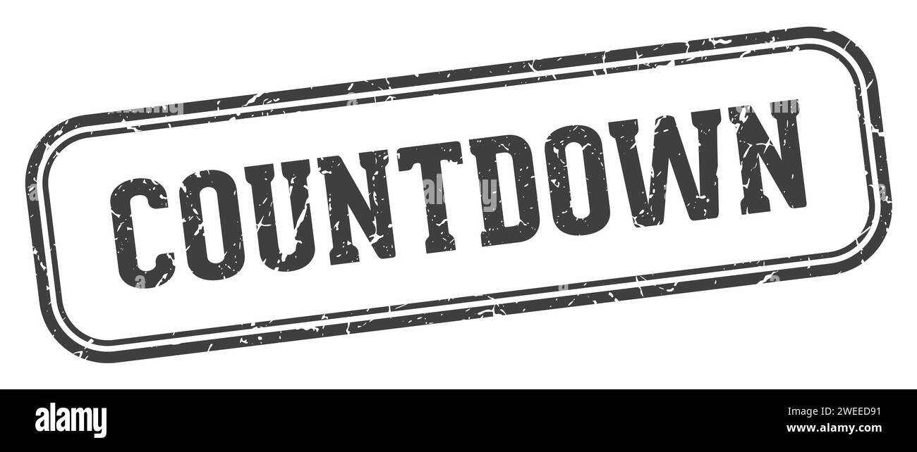 countdown stamp. countdown rectangular stamp isolated on white ...