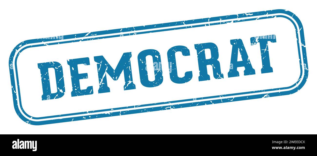 democrat stamp. democrat rectangular stamp isolated on white background ...