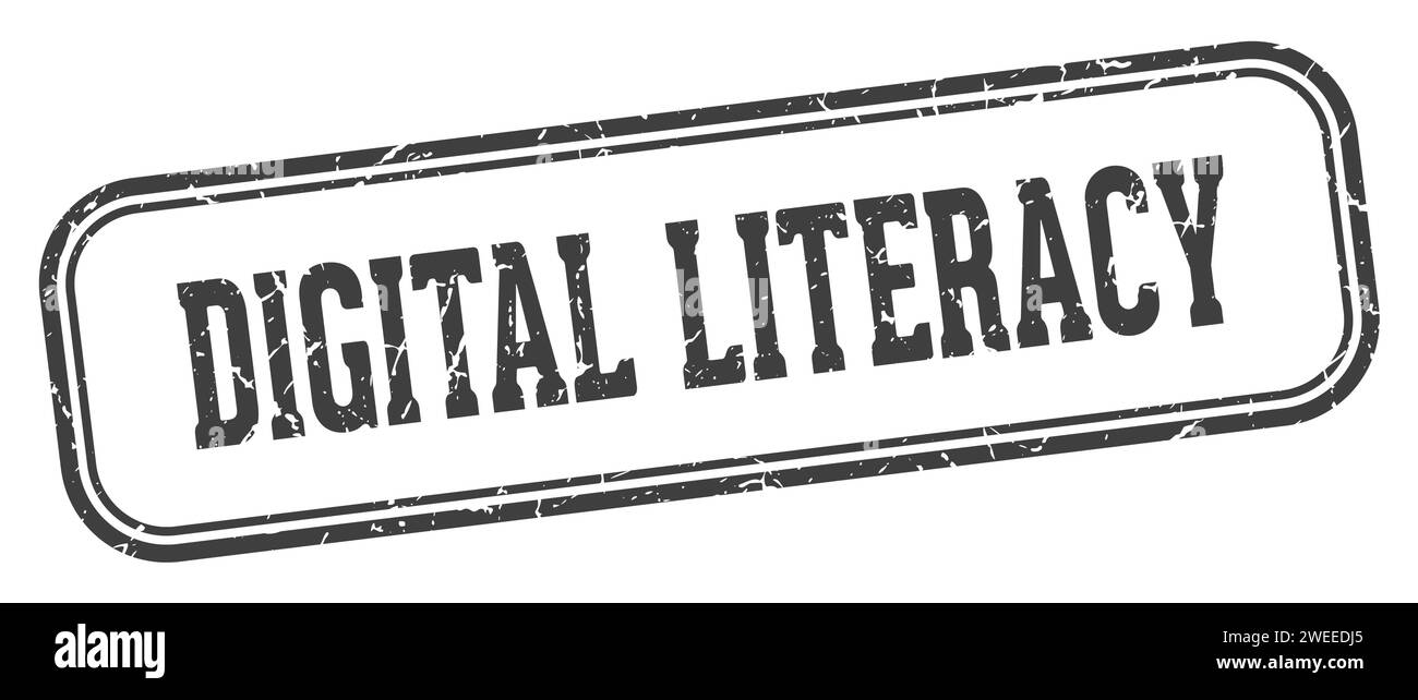digital literacy stamp. digital literacy rectangular stamp isolated on ...