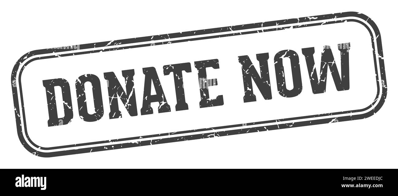 donate now stamp. donate now rectangular stamp isolated on white ...