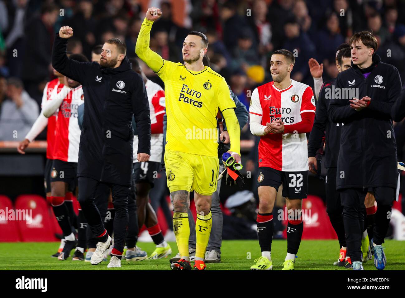 ROTTERDAM, NETHERLANDS - JANUARY 24: Goalkeeper Justin Bijlow (Feyenoord Rotterdam), Ondrej ...
