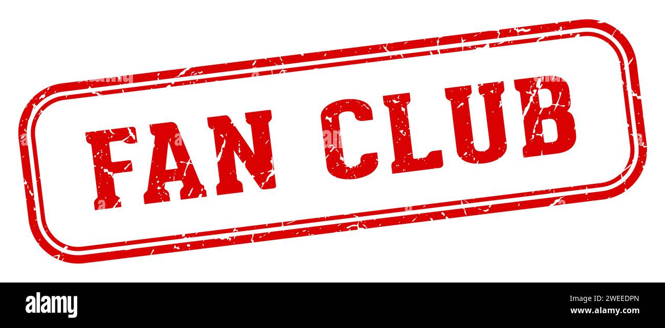 fan club stamp. fan club rectangular stamp isolated on white background ...
