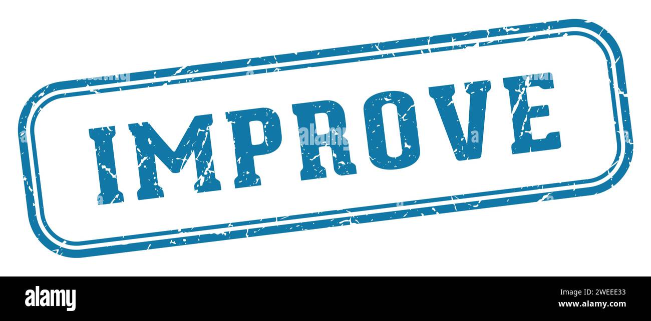 improve stamp. improve rectangular stamp isolated on white background ...