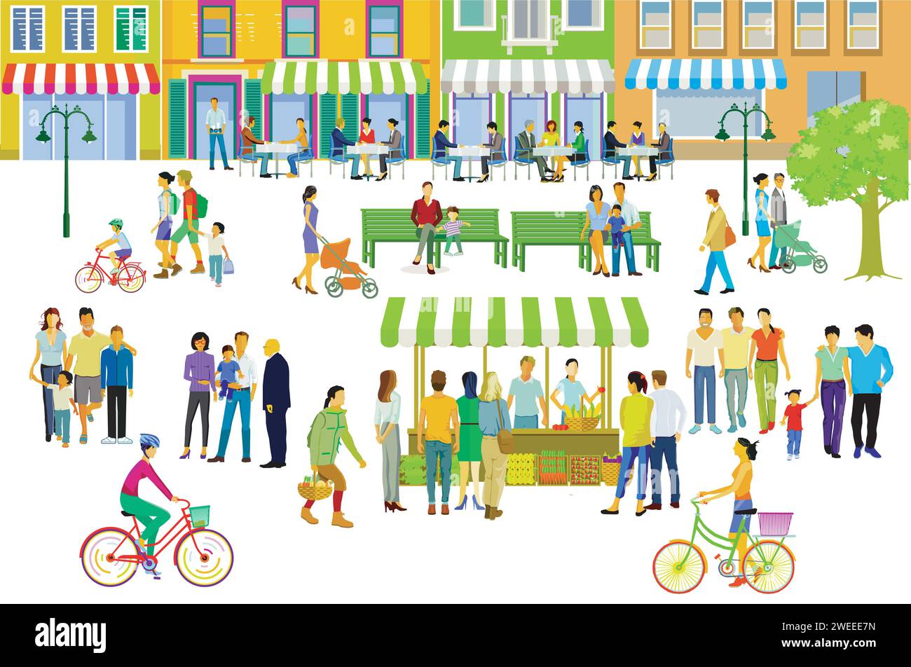 Strolling into town Stock Vector Images - Alamy