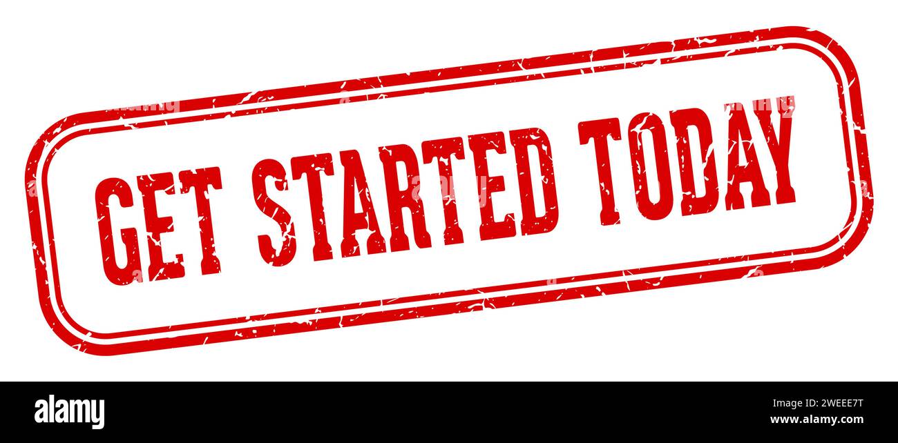 get started today stamp. get started today rectangular stamp isolated ...