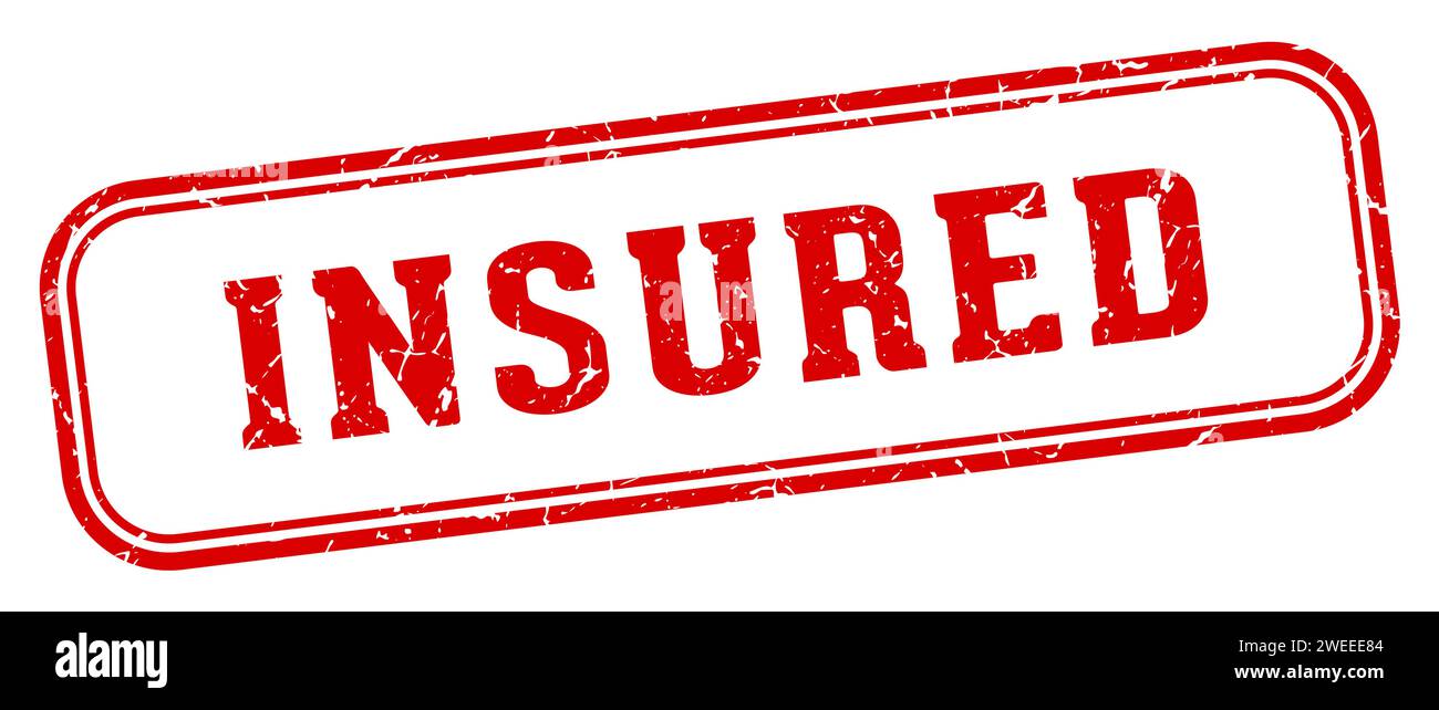 insured stamp. insured rectangular stamp isolated on white background Stock Vector Image & Art ...