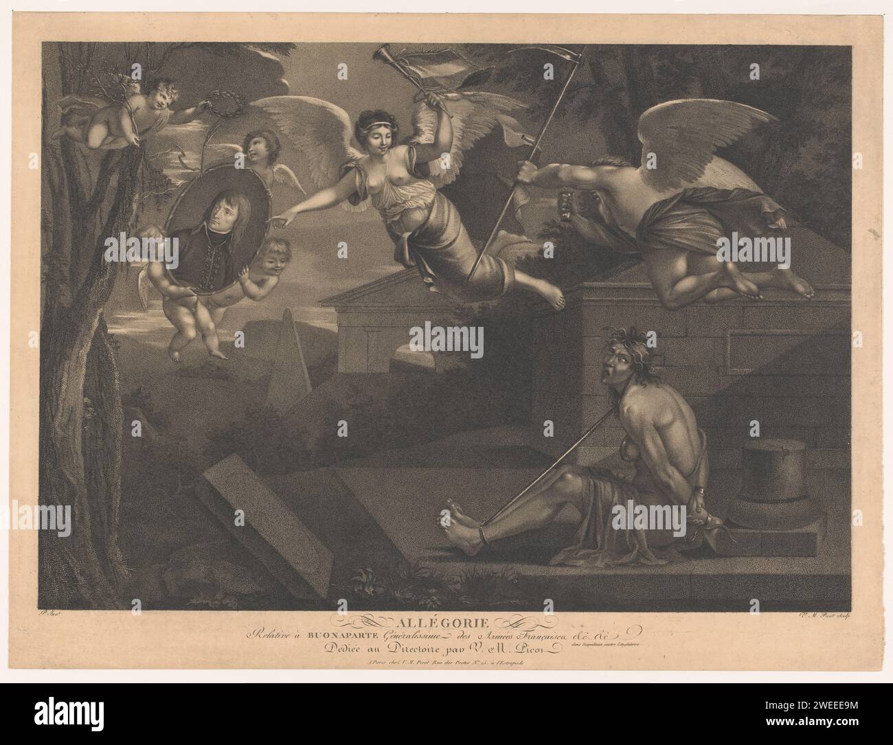 Allegorie op Napoleon i Bonaparte, Victor Marie Picot, after Pierre ...