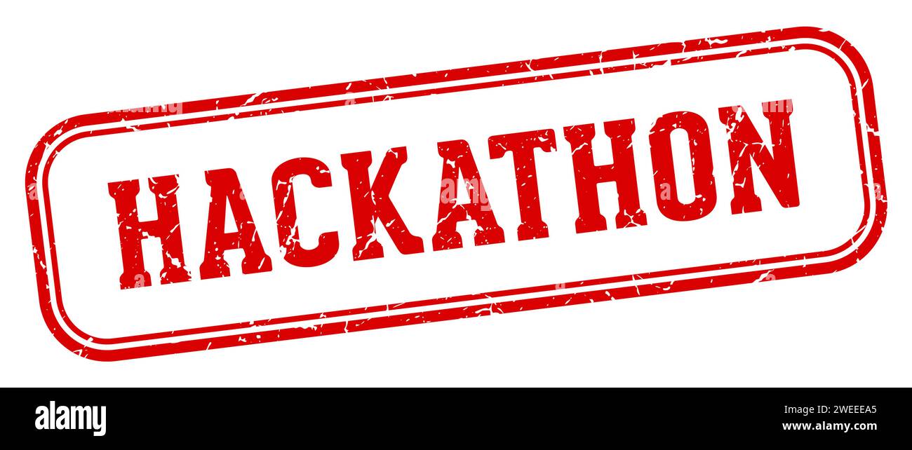 hackathon stamp. hackathon rectangular stamp isolated on white ...