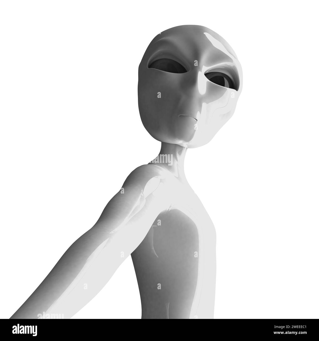 Alien isolated on white background Stock Photo - Alamy