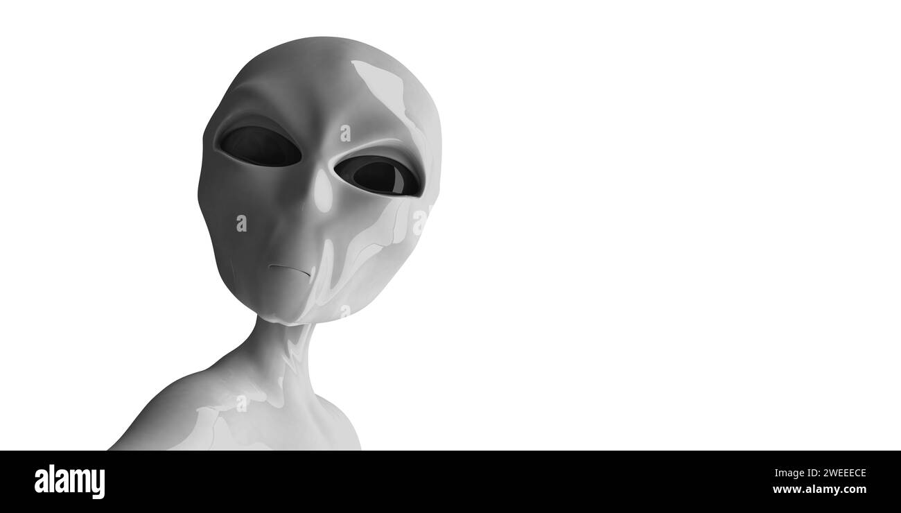 Alien isolated on white background Stock Photo - Alamy