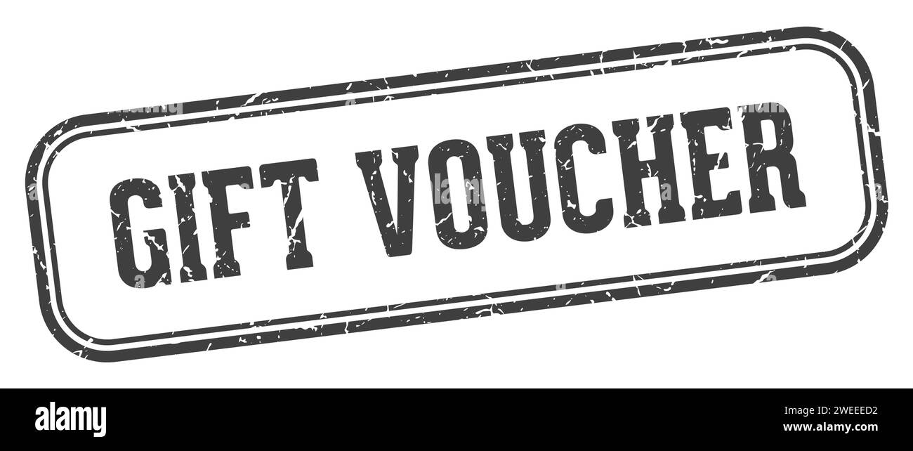 gift voucher stamp. gift voucher rectangular stamp isolated on white ...