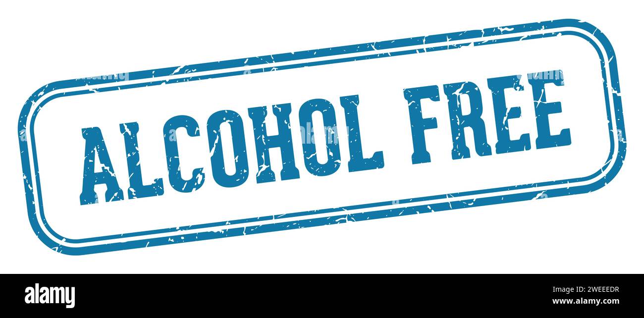 alcohol free stamp. alcohol free rectangular stamp isolated on white ...