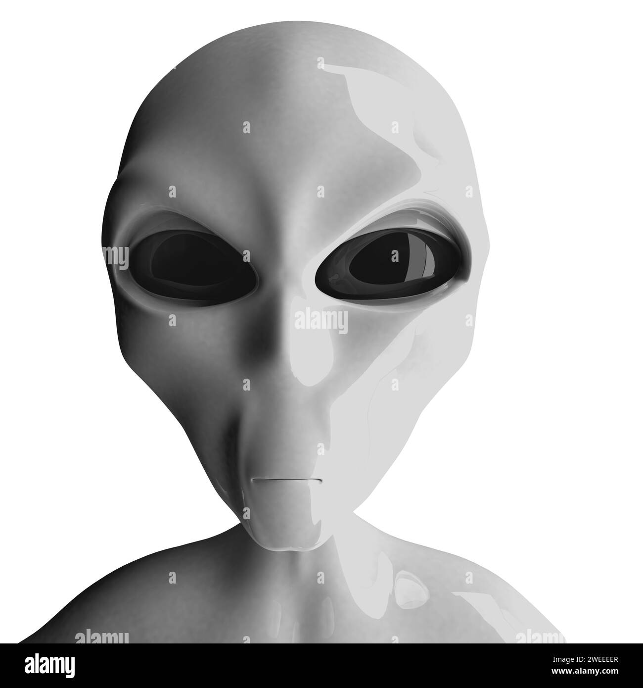 Alien isolated on white background Stock Photo - Alamy