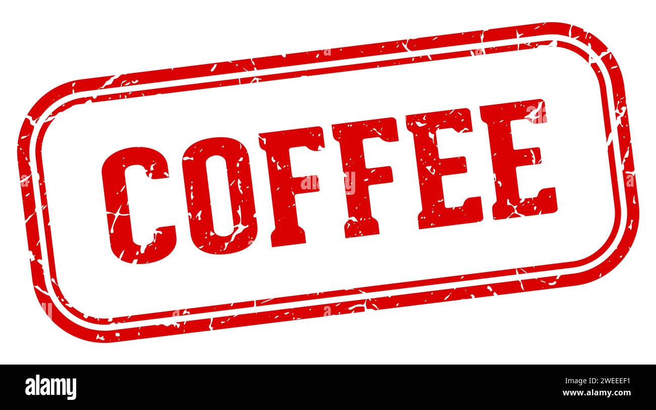 coffee stamp. coffee rectangular stamp isolated on white background ...