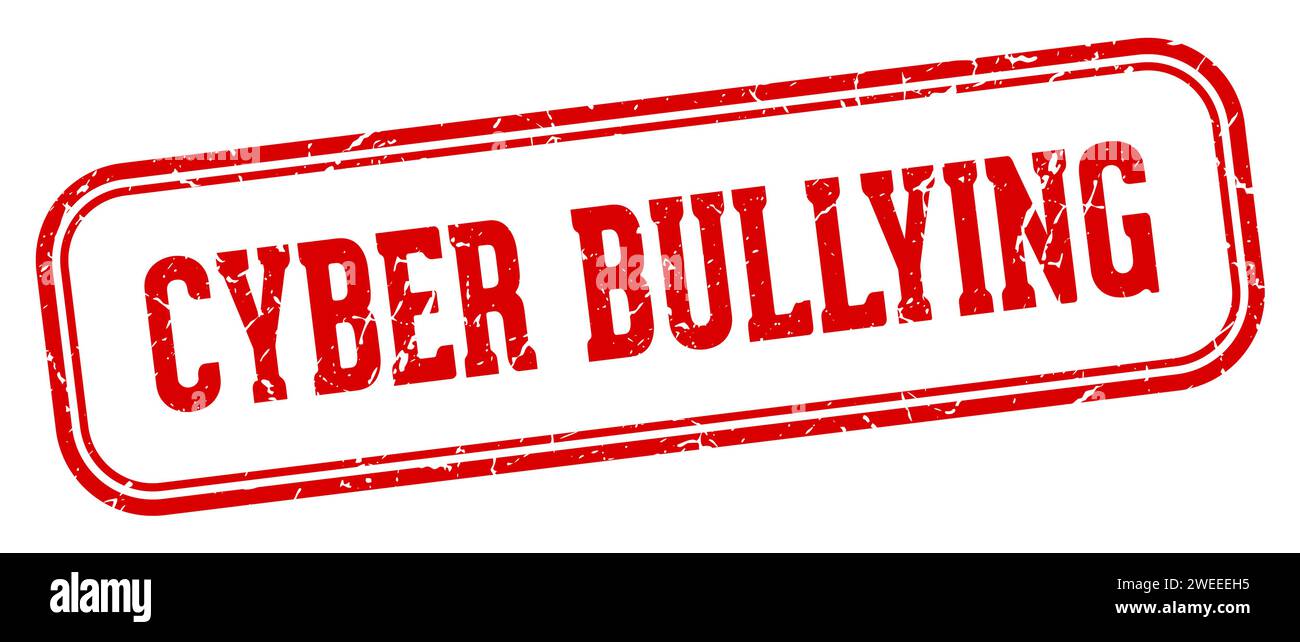 cyber bullying stamp. cyber bullying rectangular stamp isolated on ...