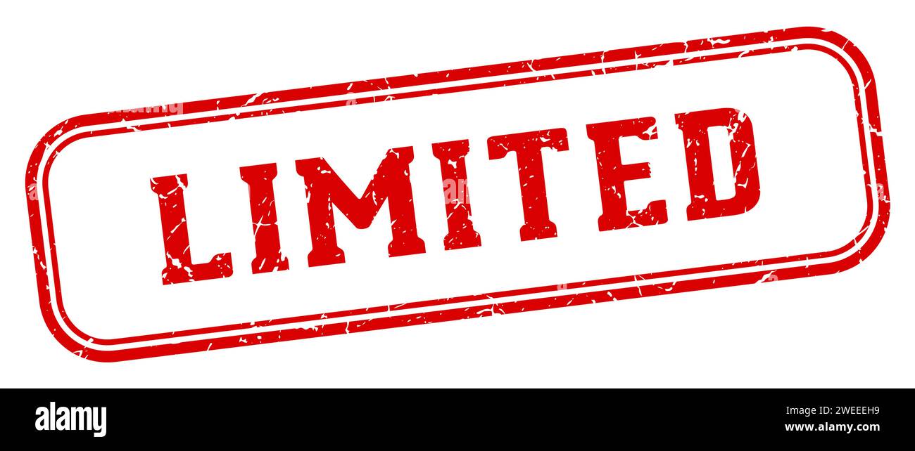 limited stamp. limited rectangular stamp isolated on white background ...