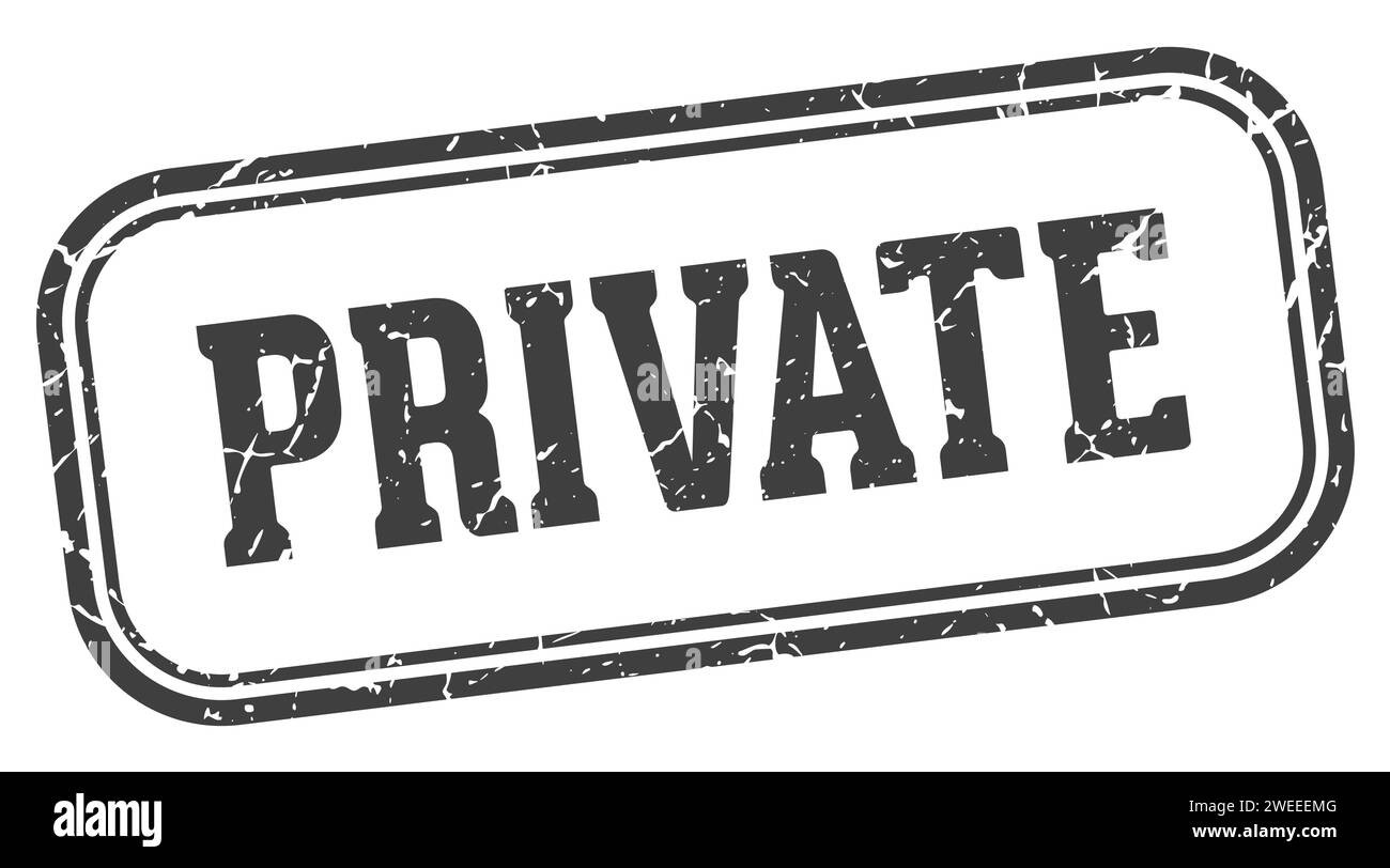 private stamp. private rectangular stamp isolated on white background ...