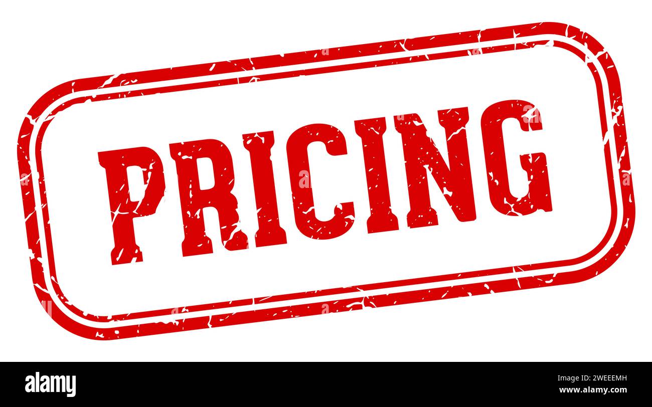 pricing stamp. pricing rectangular stamp isolated on white background ...