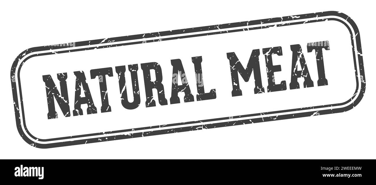 natural meat stamp. natural meat rectangular stamp isolated on white ...