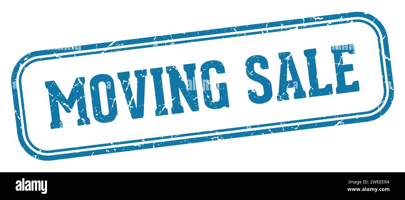 moving sale stamp. moving sale rectangular stamp isolated on white ...
