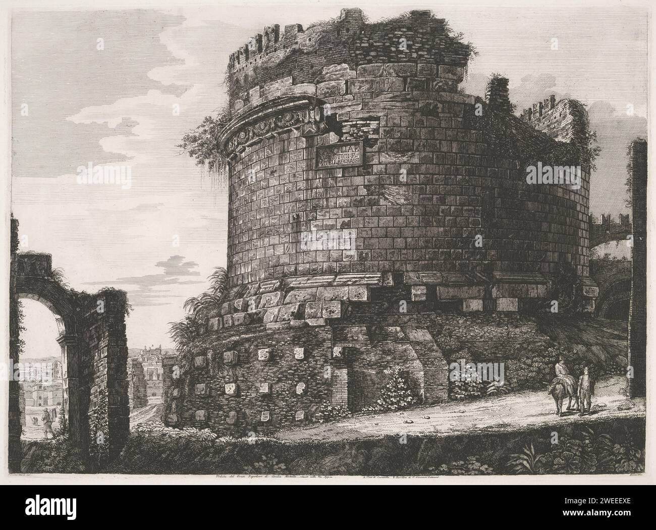 Tombe Van Caecilia Metella Te Rome, Luigi Rossini, 1822 print View of ...