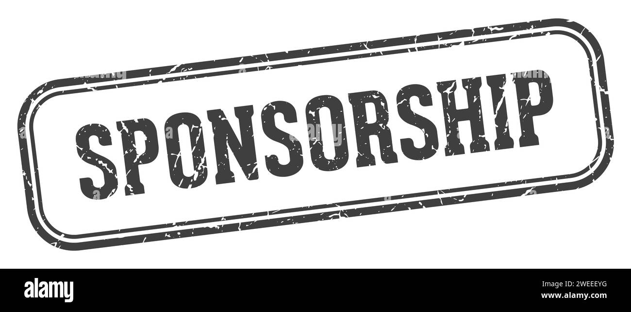 sponsorship stamp. sponsorship rectangular stamp isolated on white ...