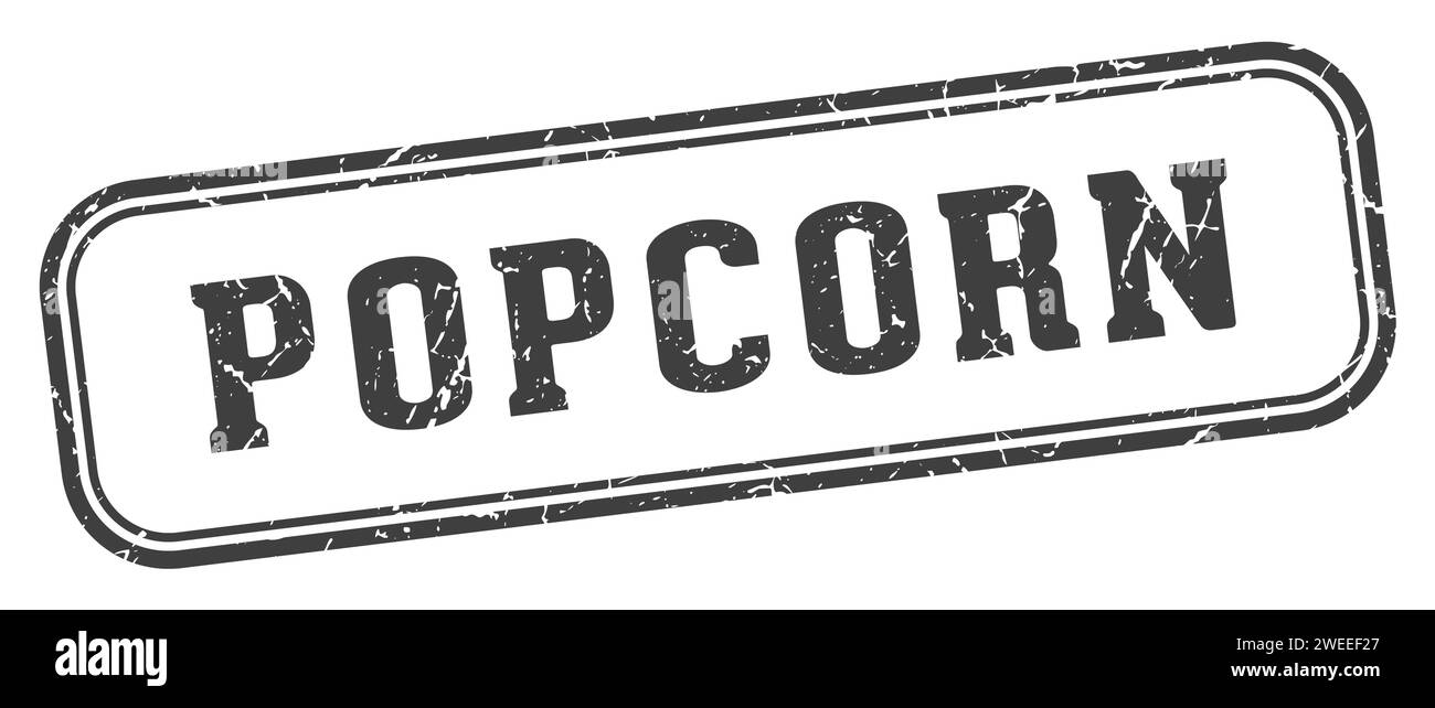 popcorn stamp. popcorn rectangular stamp isolated on white background ...
