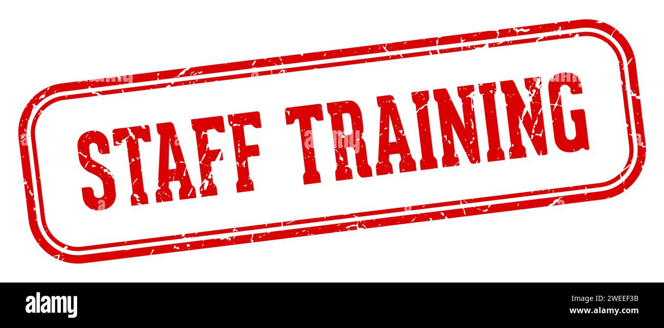 staff training stamp. staff training rectangular stamp isolated on ...