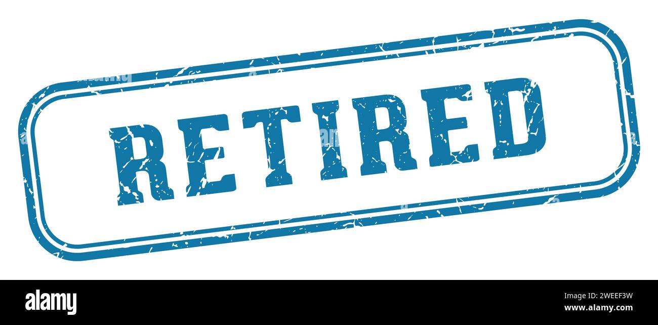 retired stamp. retired rectangular stamp isolated on white background ...