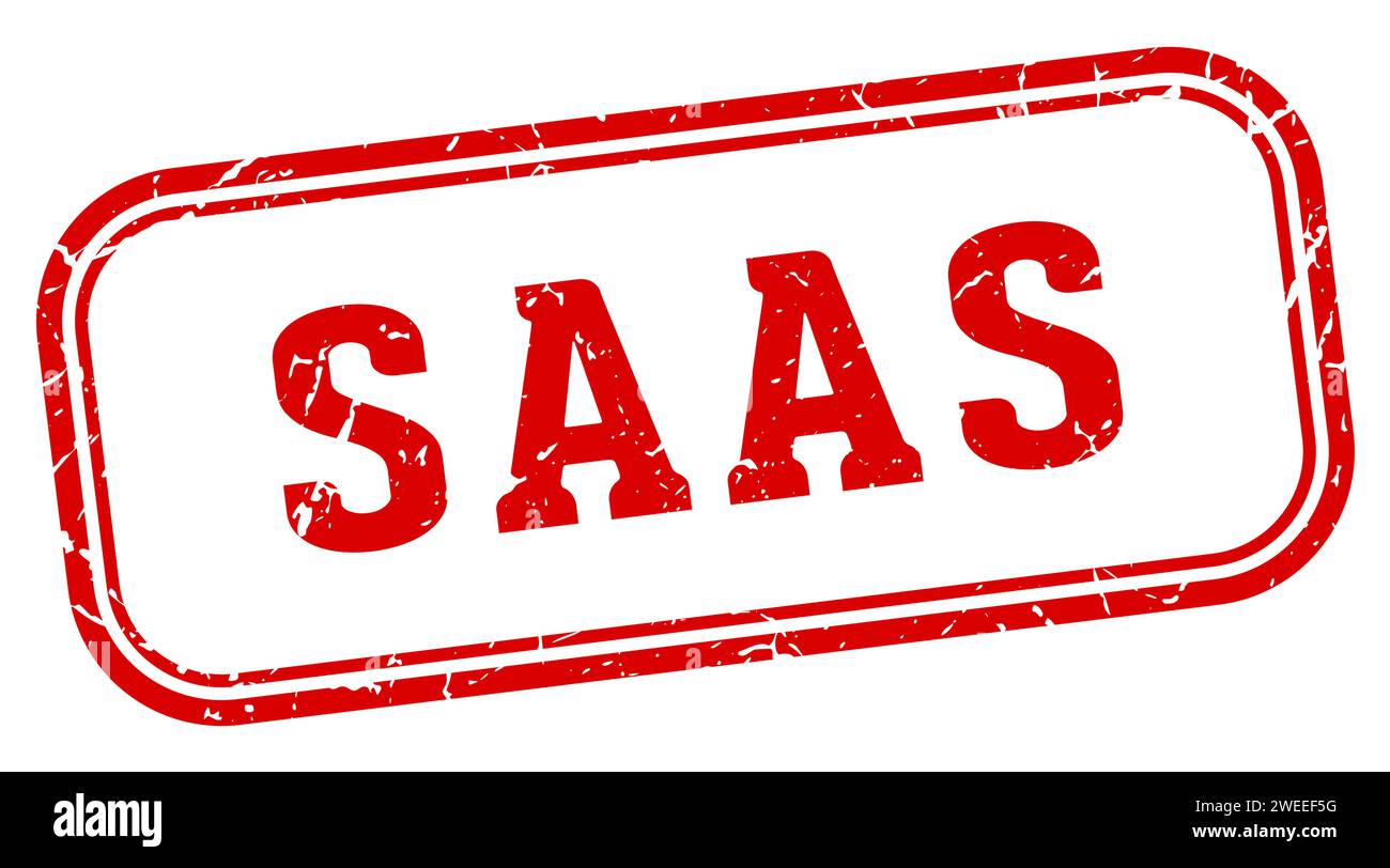saas stamp. saas rectangular stamp isolated on white background Stock ...