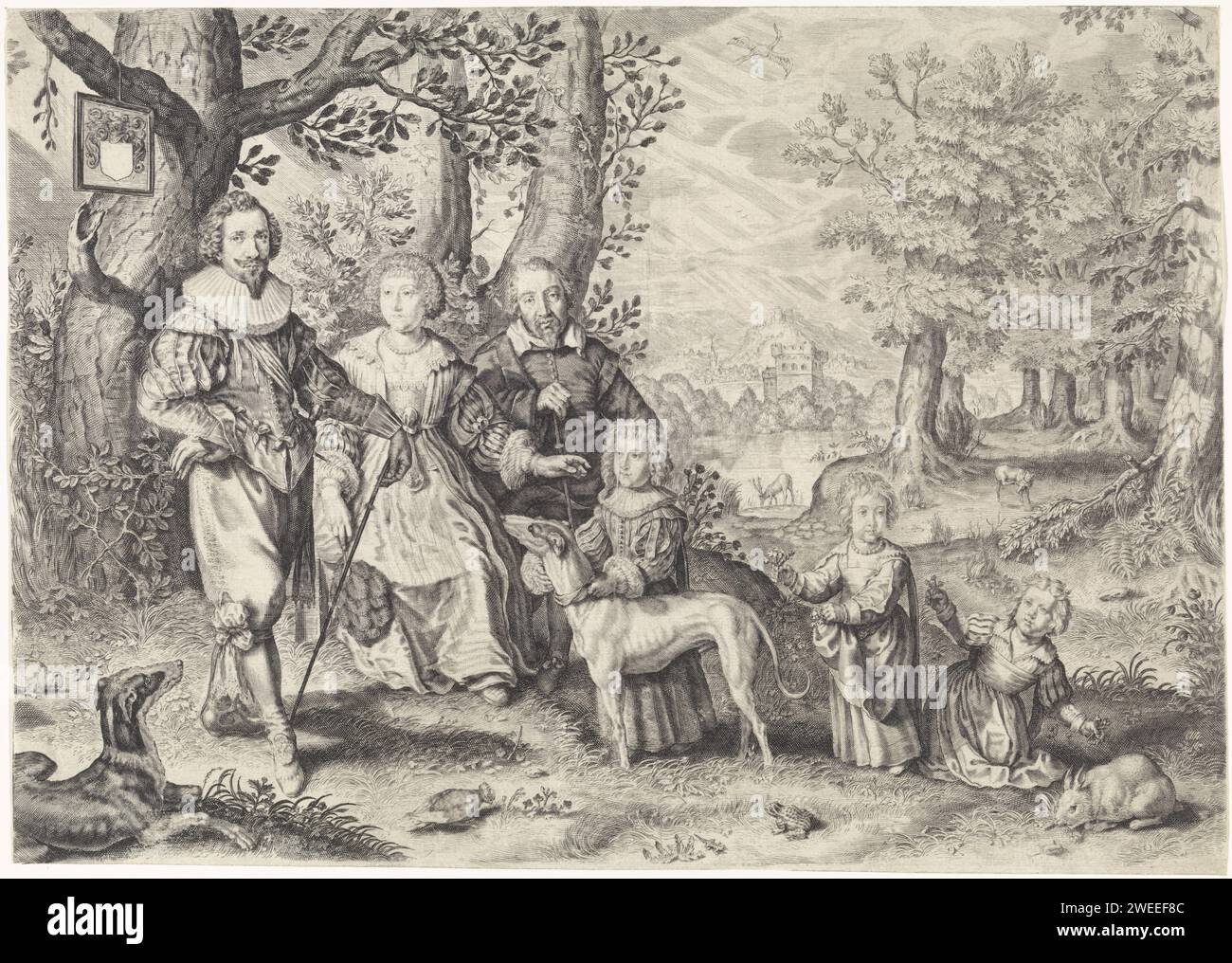 Portrait of Guy Michel Lejay and his family, Crispijn van de Passe (II ...
