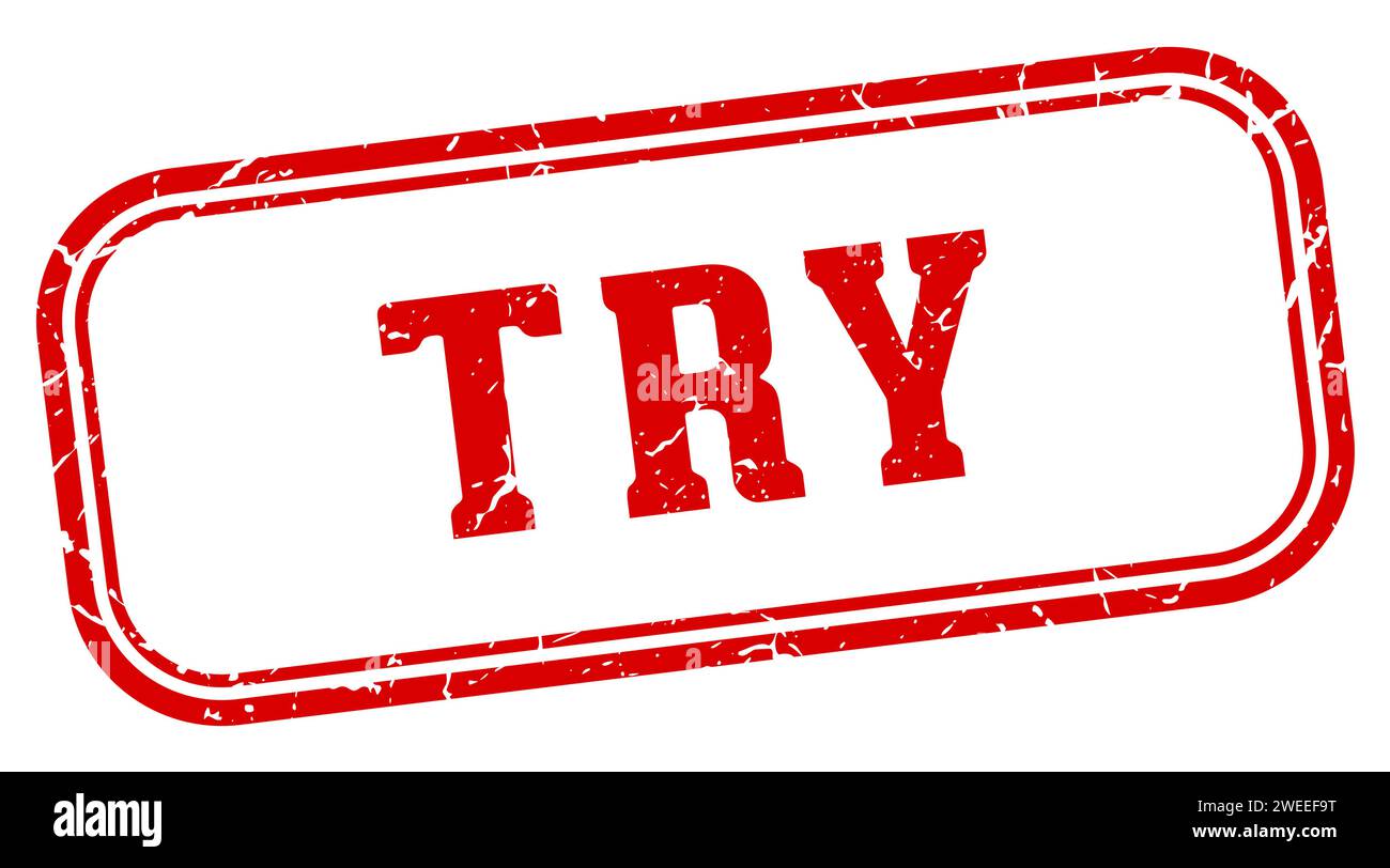 try stamp. try rectangular stamp isolated on white background Stock ...