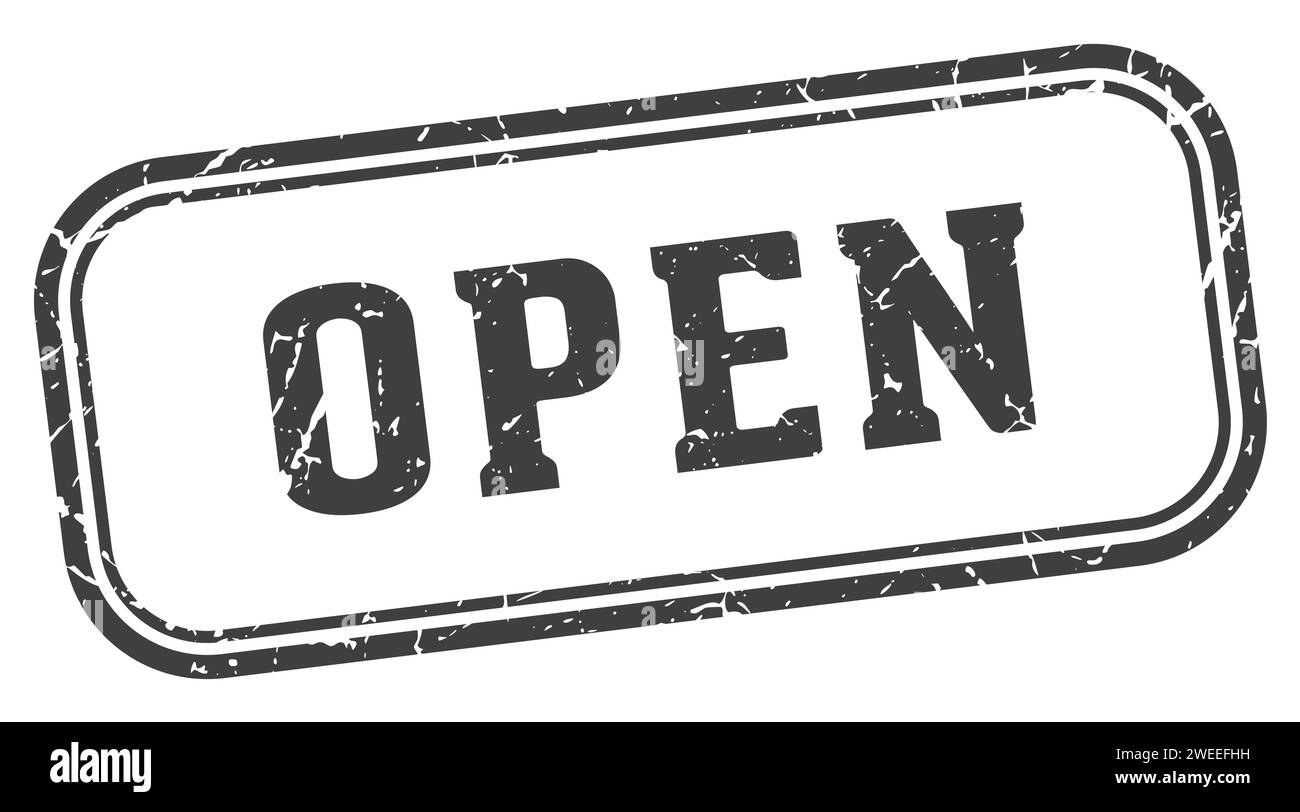 open stamp. open rectangular stamp isolated on white background Stock ...