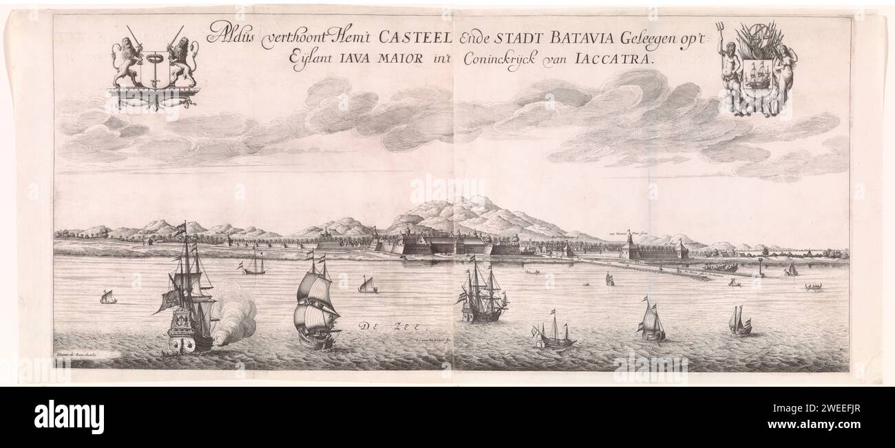 View of Batavia, Julius Milheuser, After I. VinckBoons, 1619 - 1680 ...