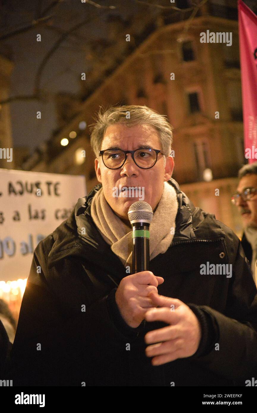 Paris, France. 25th Jan, 2024. Olivier Faure, first secretary of the PS ...
