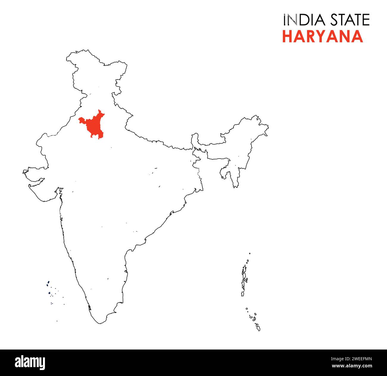 Haryana map of Indian state. Haryana map vector illustration. Haryana map on white background ...