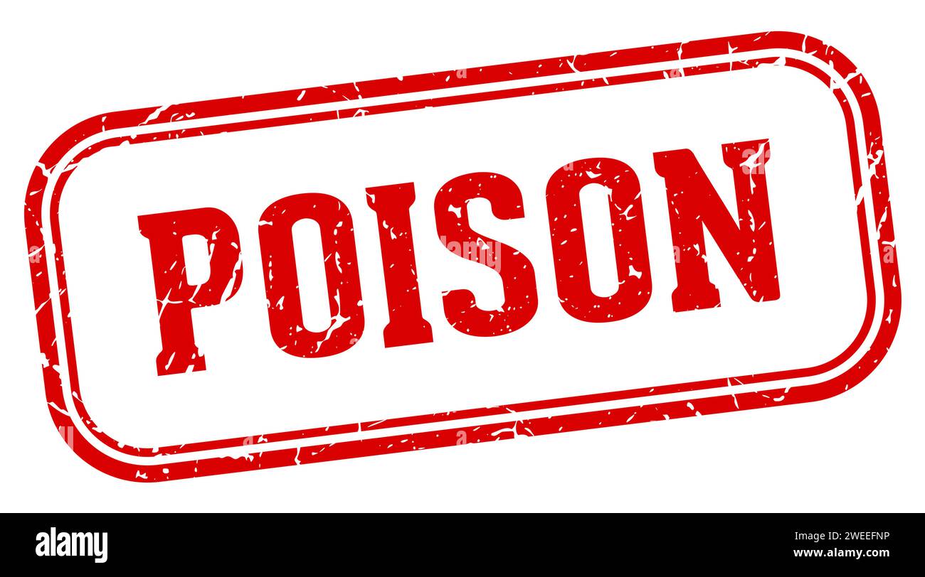 poison stamp. poison rectangular stamp isolated on white background ...