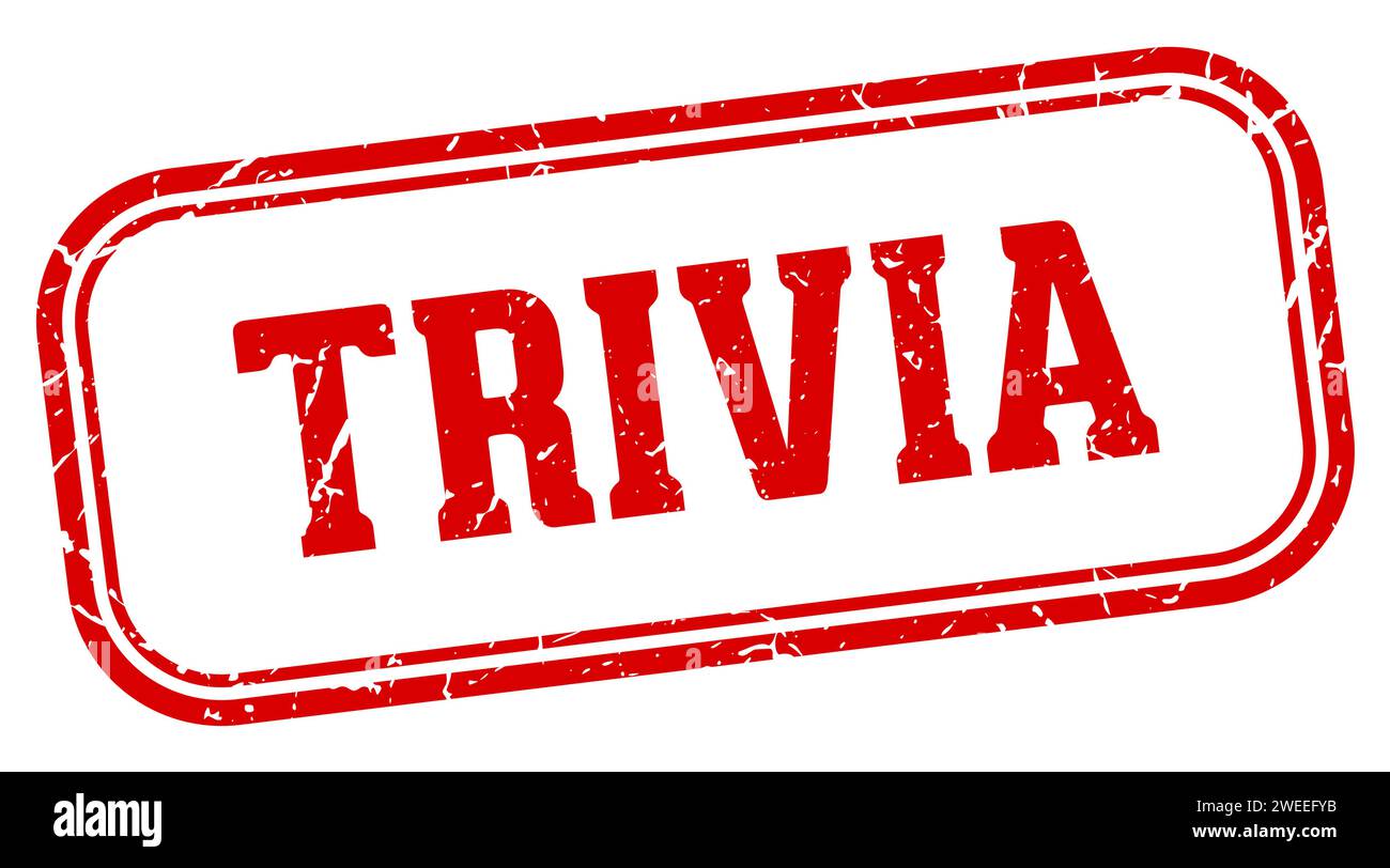 trivia stamp. trivia rectangular stamp isolated on white background ...