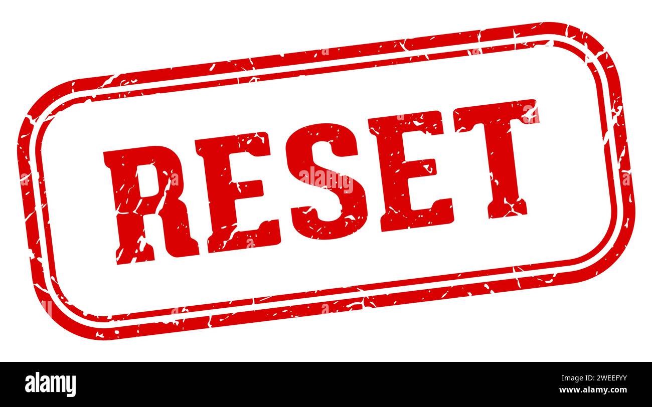 reset stamp. reset rectangular stamp isolated on white background Stock ...
