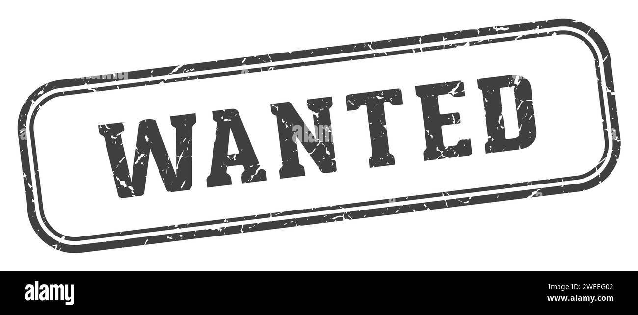 wanted stamp. wanted rectangular stamp isolated on white background ...