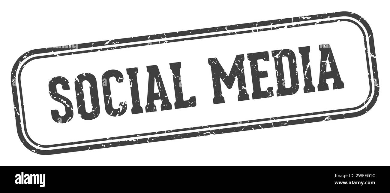 social media stamp. social media rectangular stamp isolated on white ...