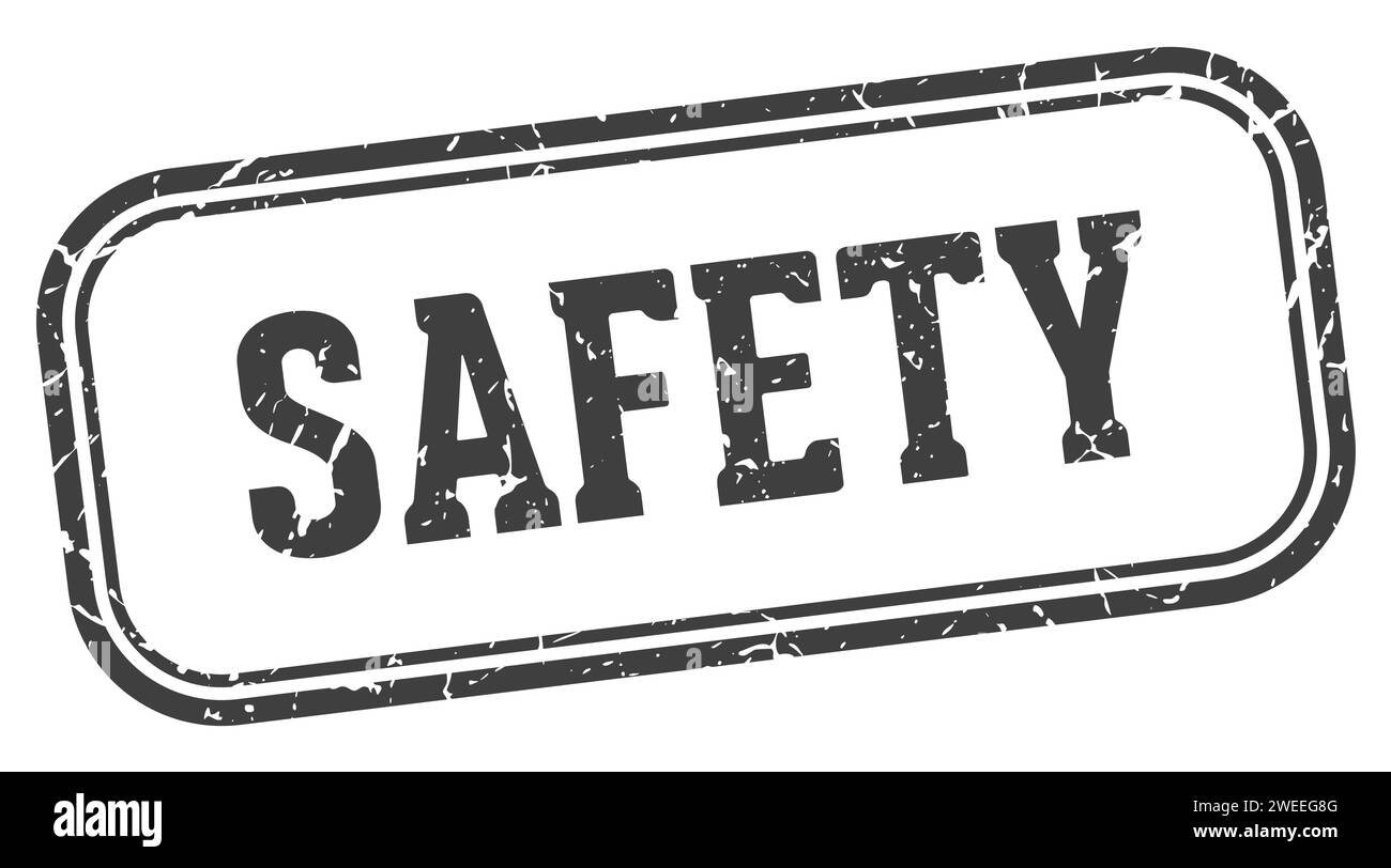 safety stamp. safety rectangular stamp isolated on white background ...