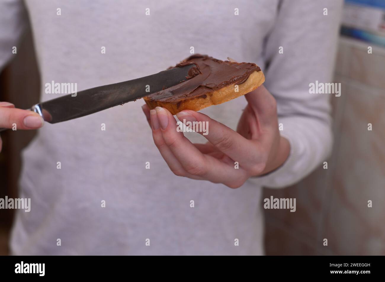 Toasted bread butter chocolate hi-res stock photography and images - Alamy