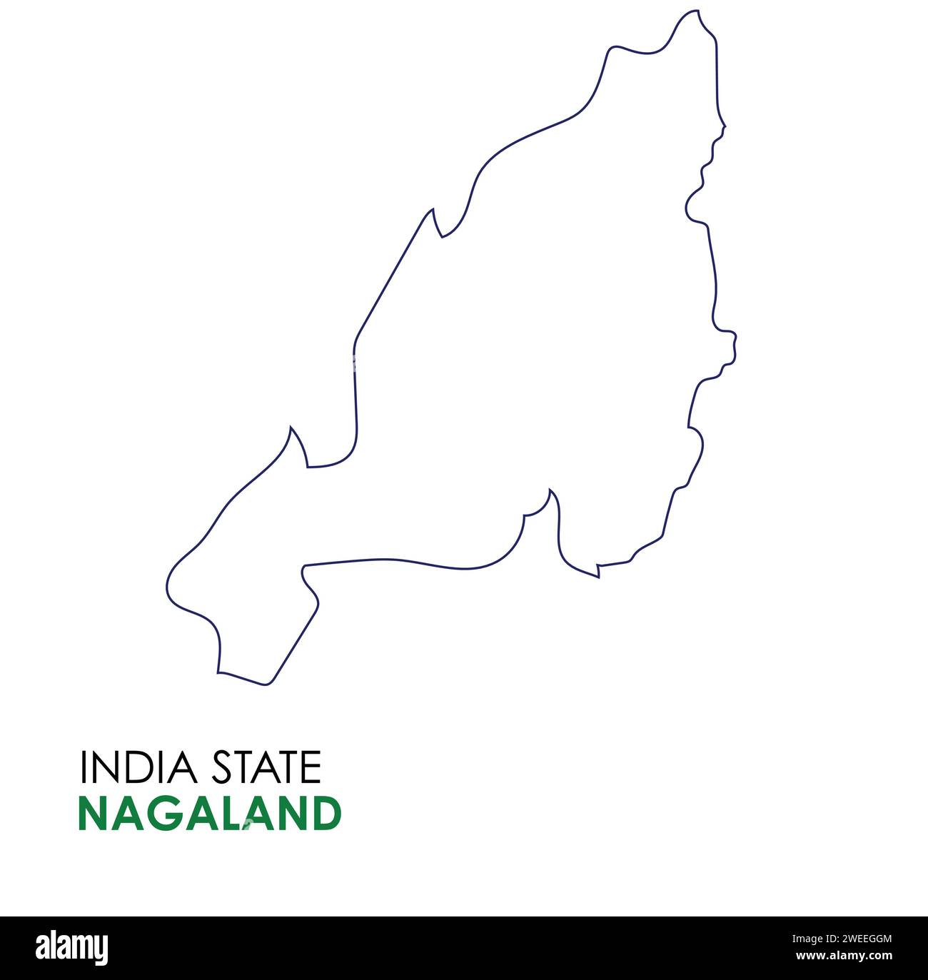 Nagaland map of Indian state. Nagaland map vector illustration ...