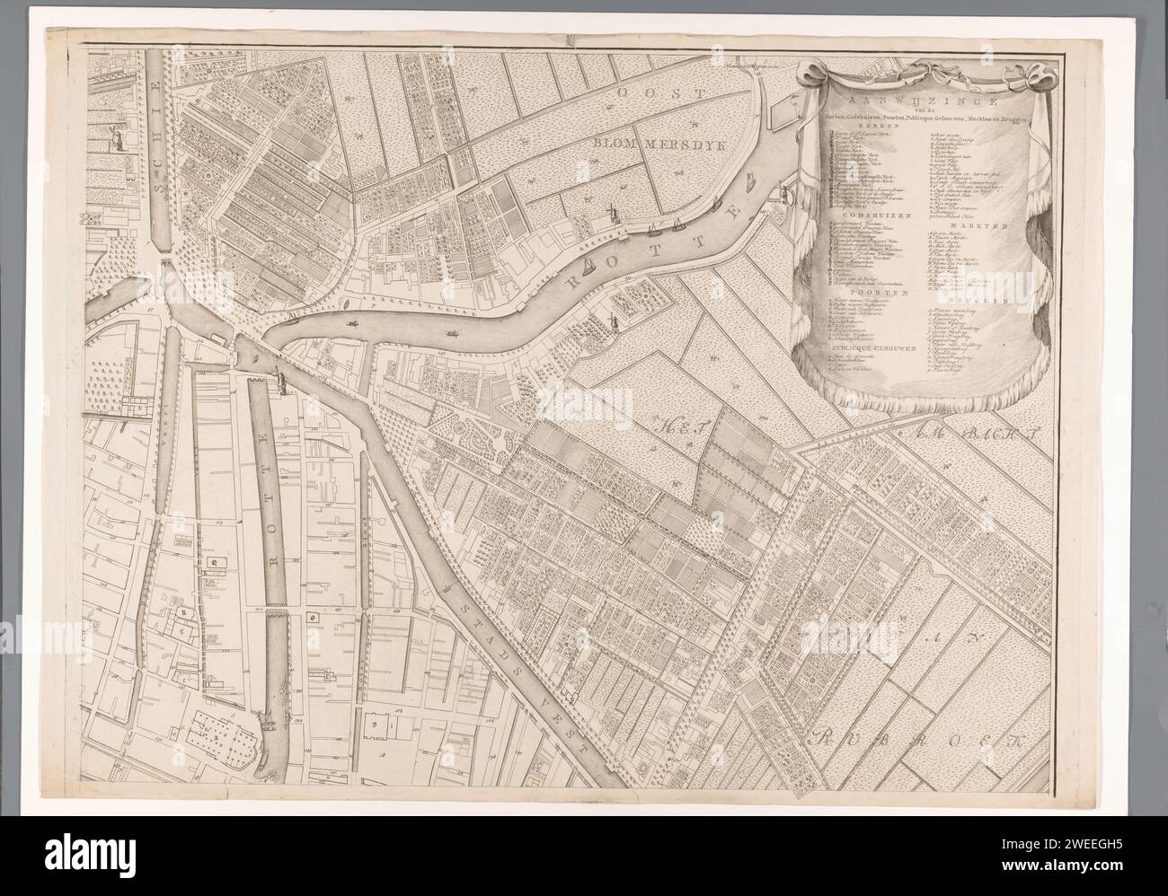 Map of Rotterdam (part at the top right), Cornelis van Baarsel, After ...